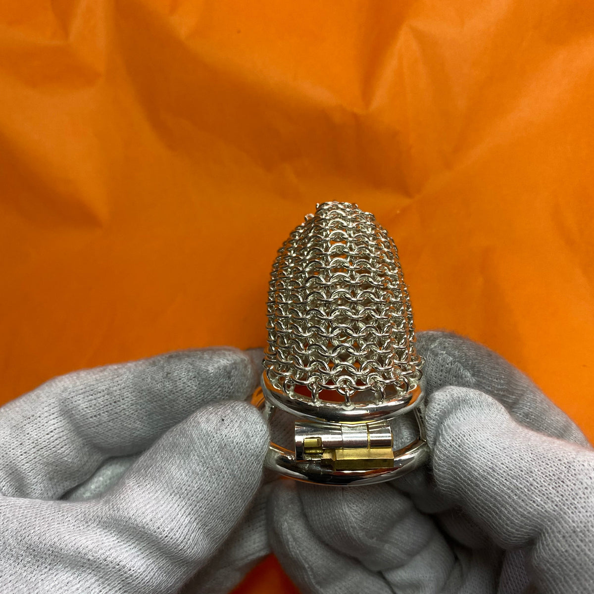 silver handmade Chain Mail Chastity cage | chastity play | chastity ...